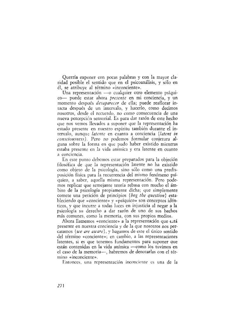 El Inconciente en Psicoanálisis: Definición y Ejemplos | PDF | Hipnosis ...