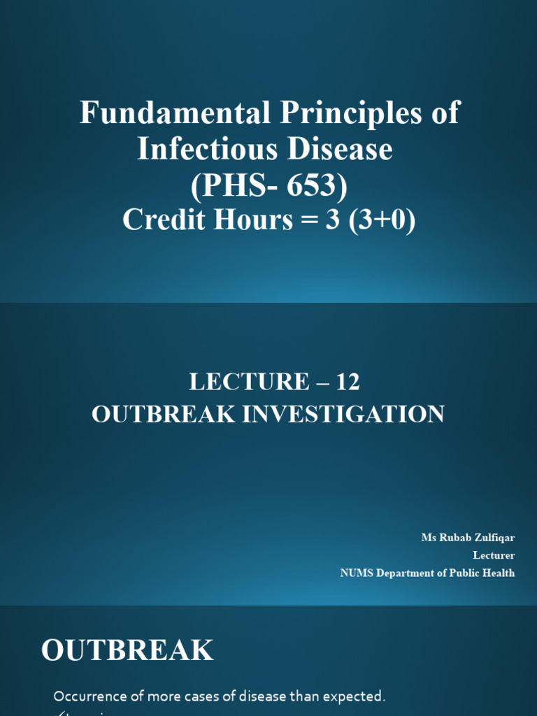 Lecture 12 Outbreak Investigation Download Free Pdf Epidemiology