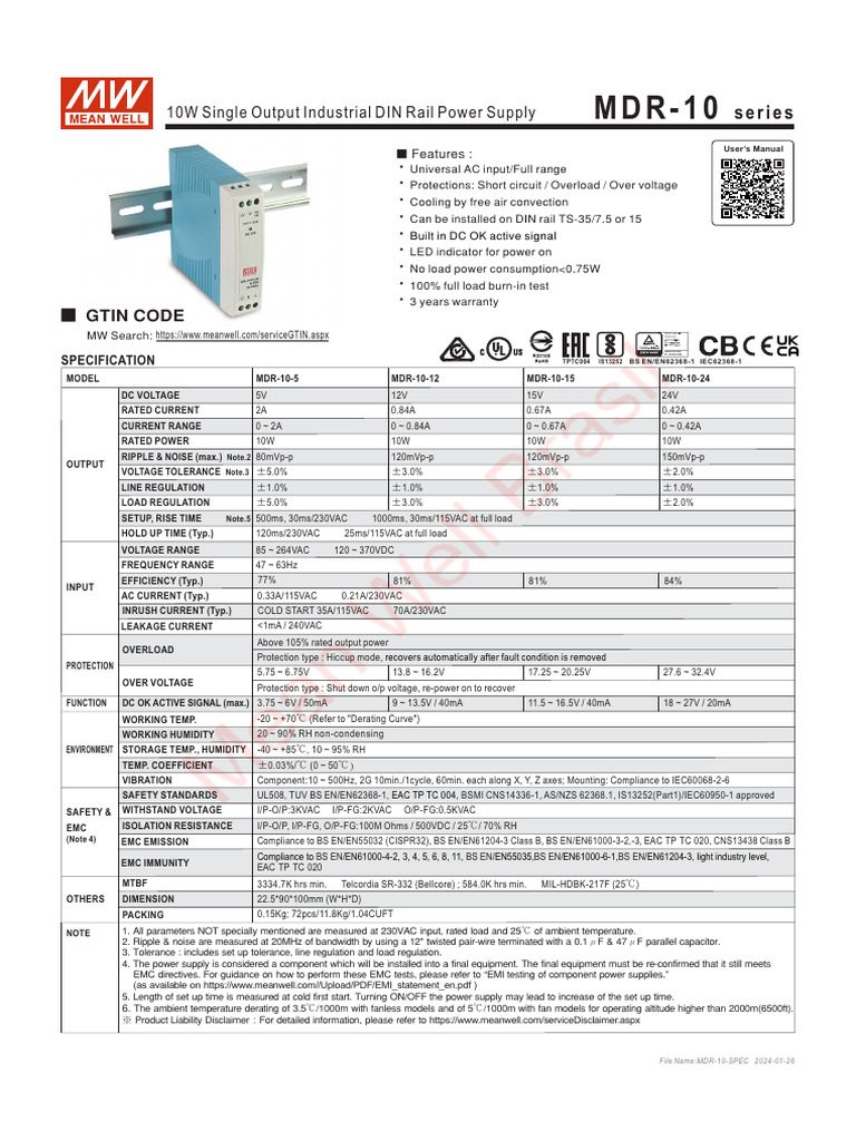 MDR 10 Spec | PDF | Electricity | Electrical Circuits