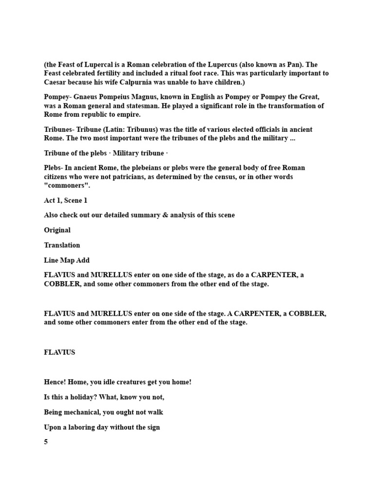 Julius Caesar Act 1 Sc1 | PDF | Tribune | Roman Republic