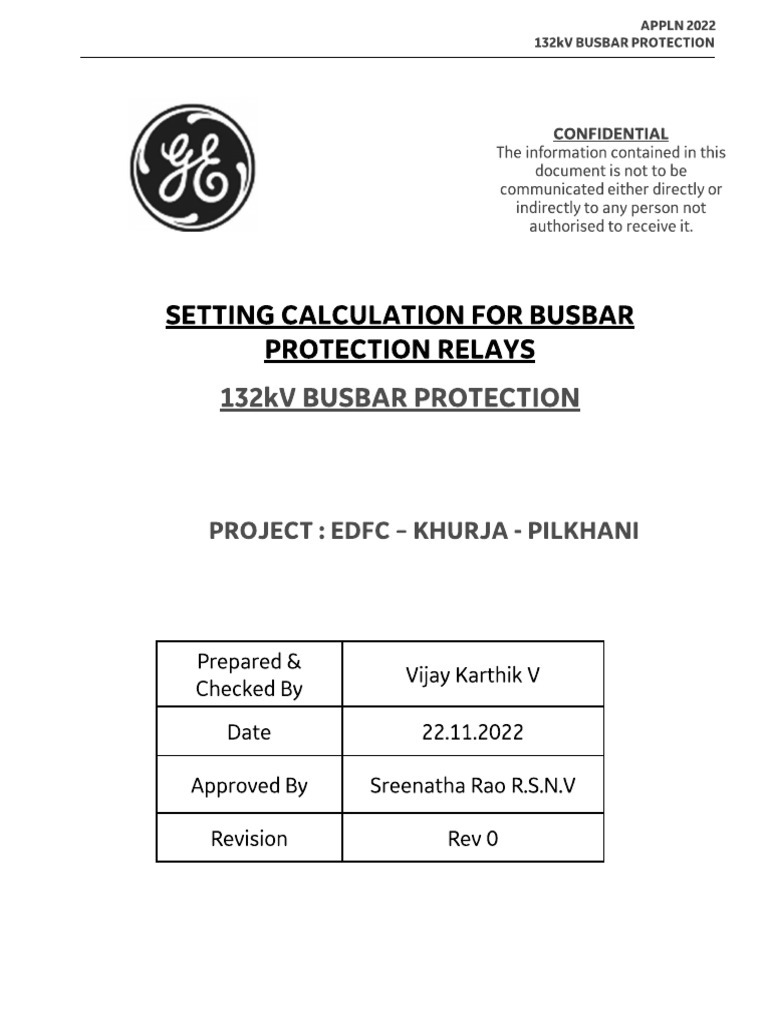132kv Busbar Protection | PDF