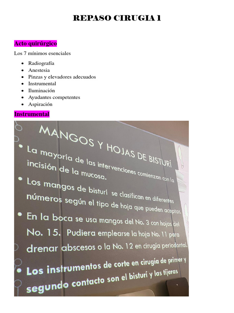 Repaso Cirugia 1 | PDF | Hueso | Medicina CLINICA