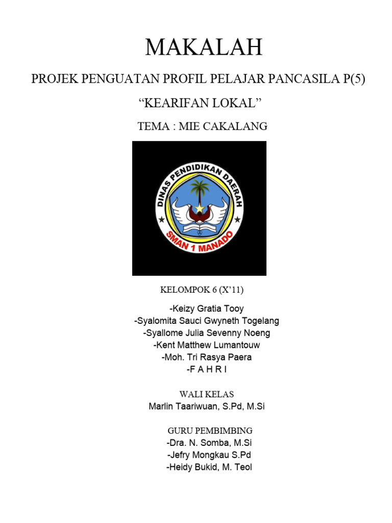Makalah P5 Kearifan Lokal | PDF