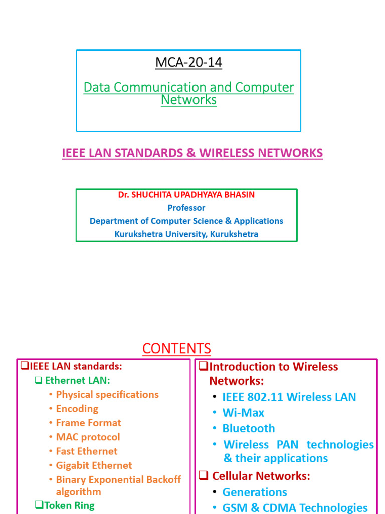 Unit - Iii - PPT-3 Mca-20-14 | Download Free PDF | Ethernet | Ultra Wideband