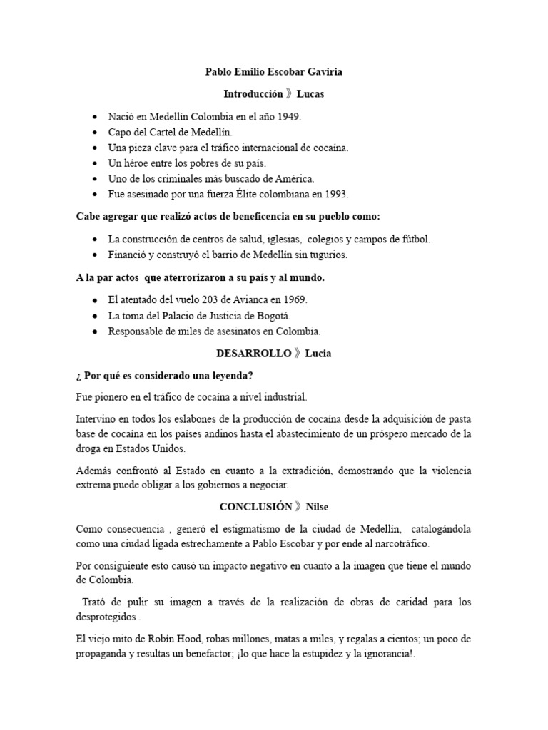 Pablo Escobar: Héroe y Villano en Colombia | PDF | Historia