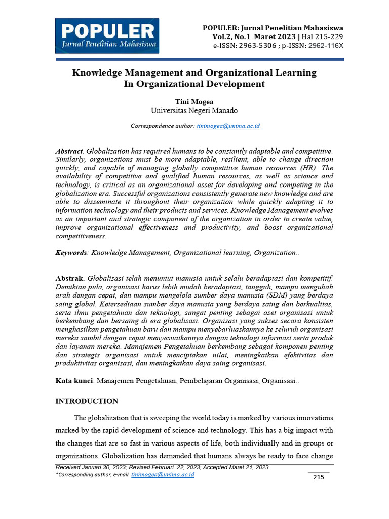 Artikel Knowledge Management 2 | Download Free PDF | Knowledge | Knowledge Management