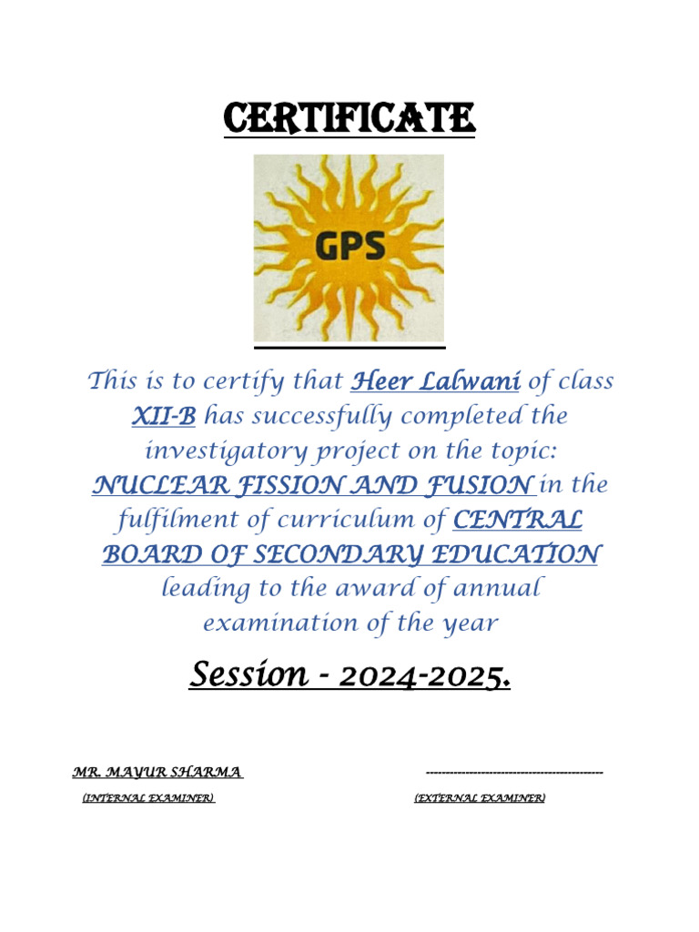 Physics Project Draft (Final) | PDF | Nuclear Fusion | Atomic Nucleus