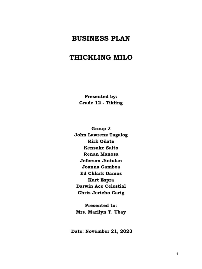 Sample Business Plan | PDF