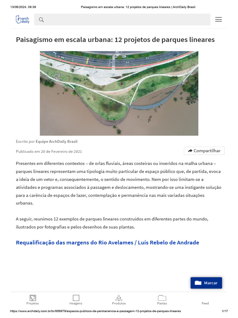 Paisagismo em Escala Urbana - 12 Projetos de Parques Lineares ...