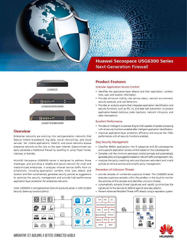 HUAWEI USG6300 Series Next-Generation Firewall Brochure | PDF | Virtual Private Network | Security