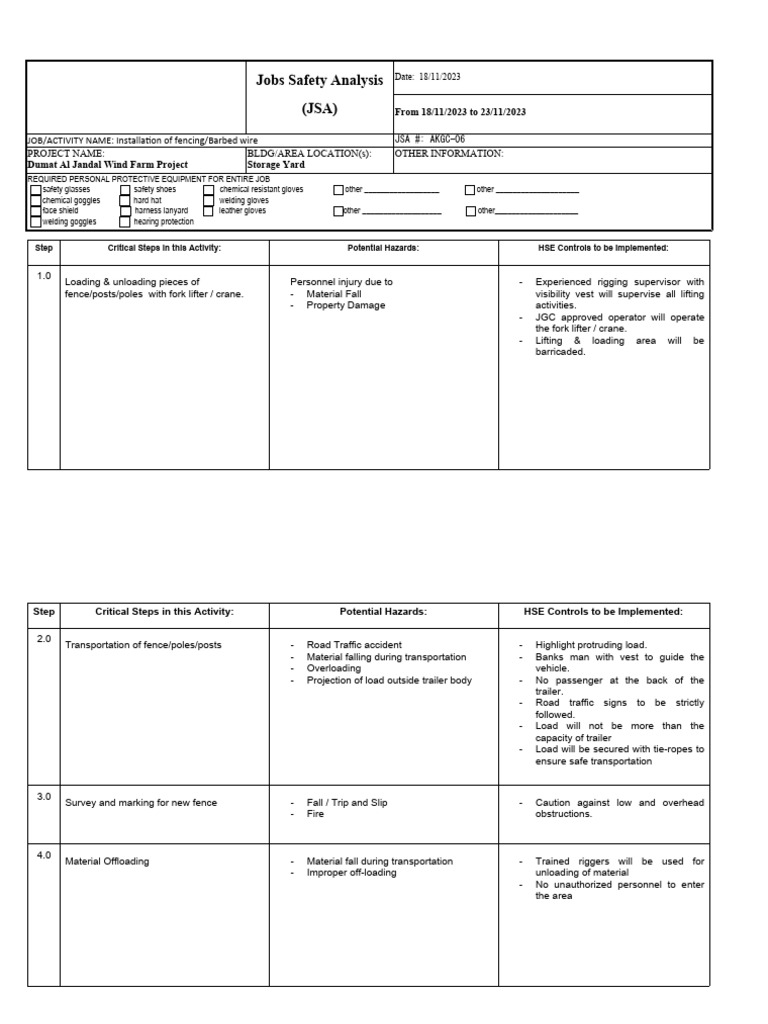 JsA Installation-of-Fence-Area-Grading | PDF | Safety