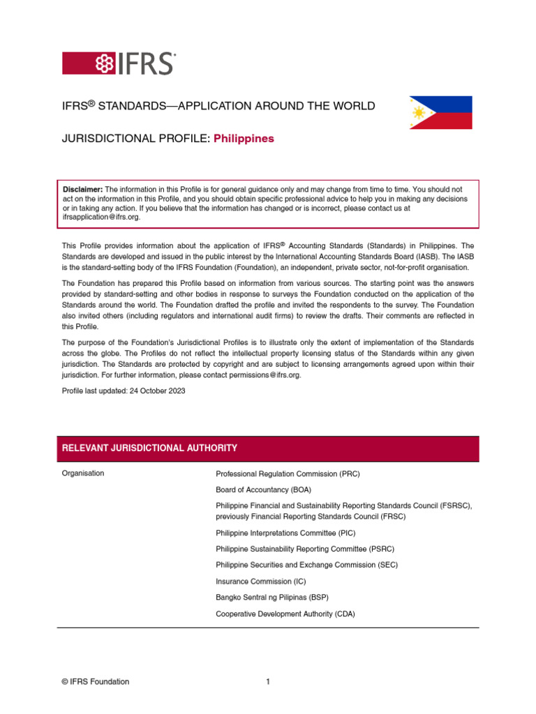 Philippines Ifrs Profile | PDF | International Financial Reporting ...