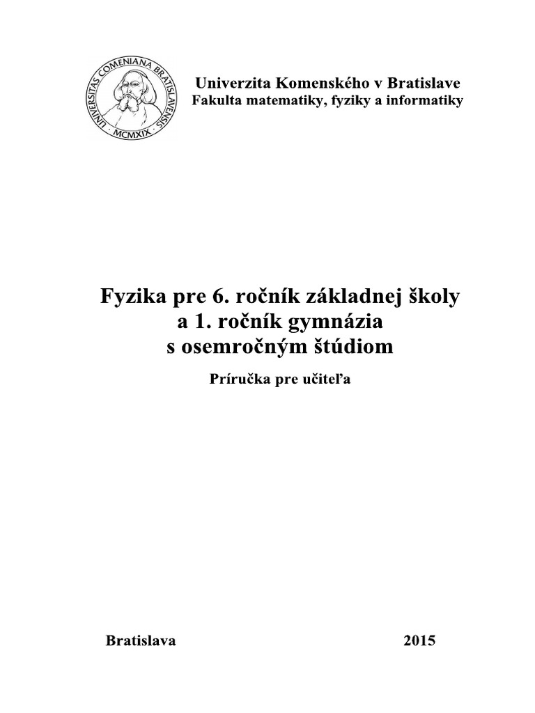 Fyzika Pre 6. Rocnik - Prirucka Pre Ucitela - Kniha | PDF