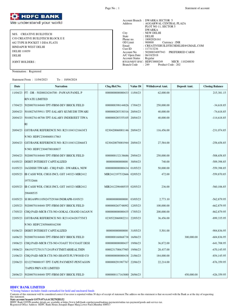 CB Statement | PDF | Service Industries | Institutional Investors
