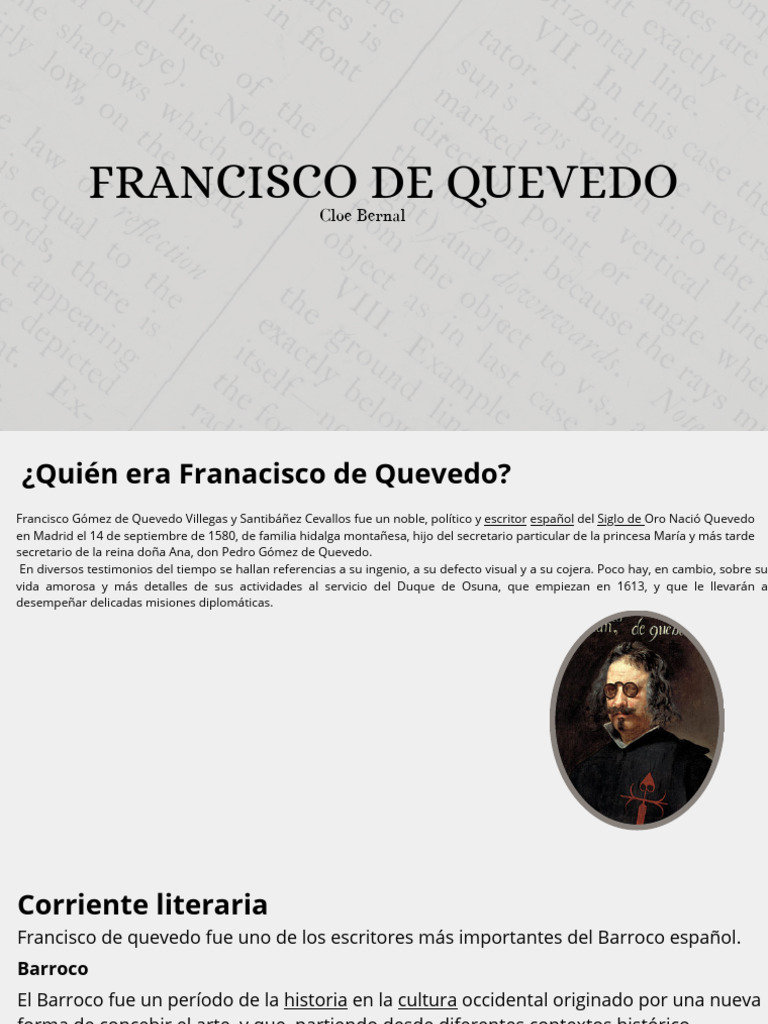 Francisco de Quevedo | PDF | Poesía | Metro (poesía)