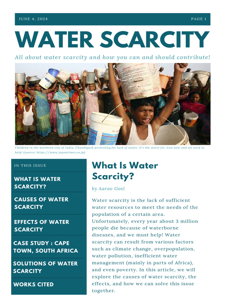 Water Scarcity Newsletter First Draft (2) | Download Free PDF | Water Scarcity | Water