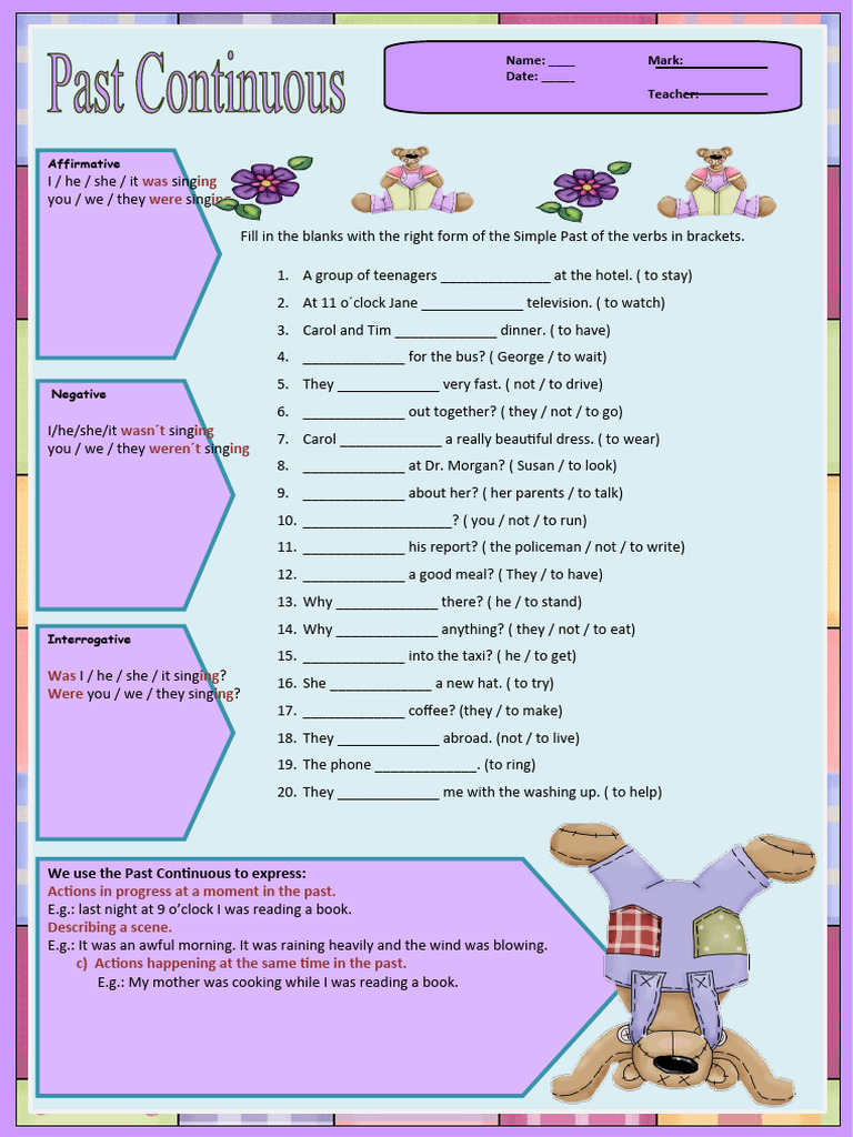 Past-continuous 30308 (1) | Download Free PDF | Linguistic Morphology | Language Mechanics