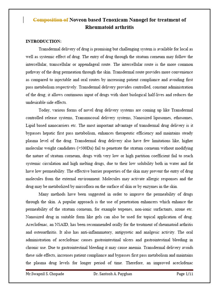 1. Swapnil Chpoade (Edited) | Download Free PDF | Topical Medication | Pharmaceutical Sciences