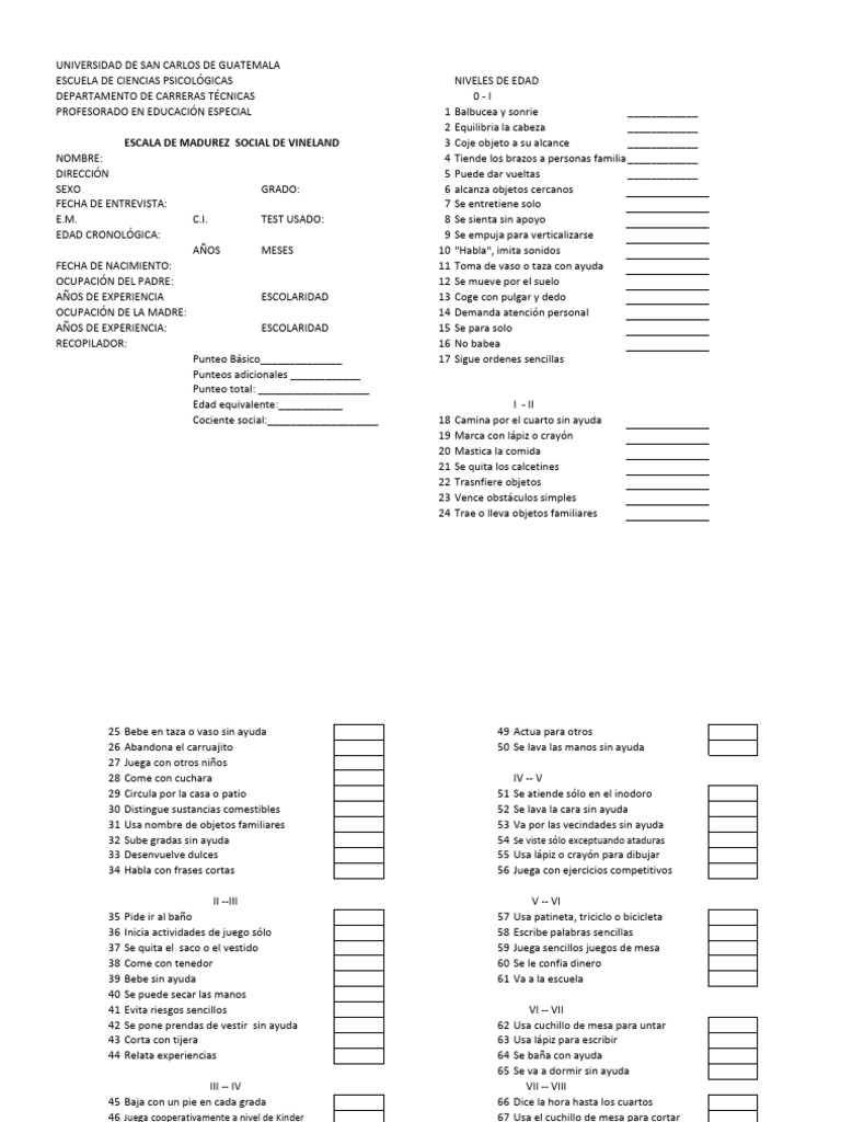 Protocolo de Vineland | PDF
