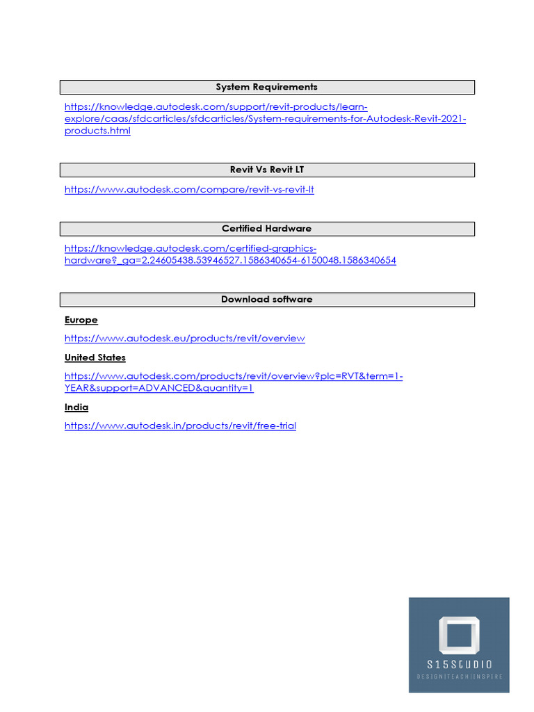 Revit 2021 System Requirements Guide | PDF