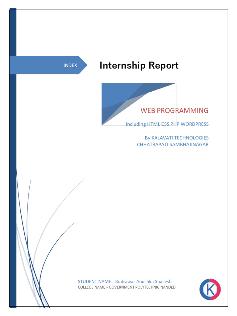 Training Report Anu-1 | PDF | Html Element | Html