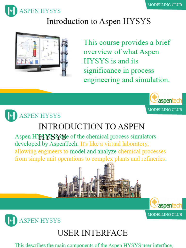 Aspen HYSYS User Interface Overview | PDF | Distillation | Petroleum