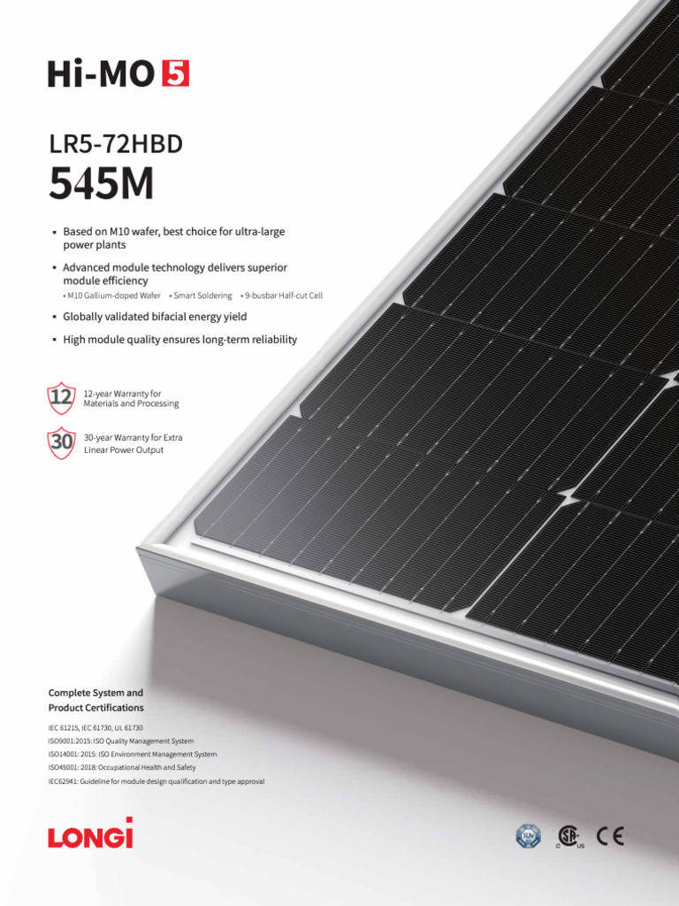 4) PV Panels (Longi 545W) | PDF | Sustainable Energy