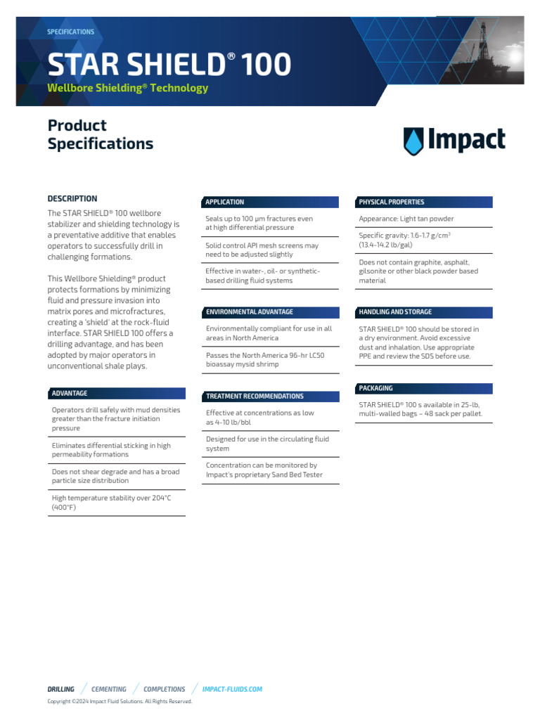 STAR-SHIELD-100-Product-Specifications-2 | Download Free PDF | Oil Well | Materials
