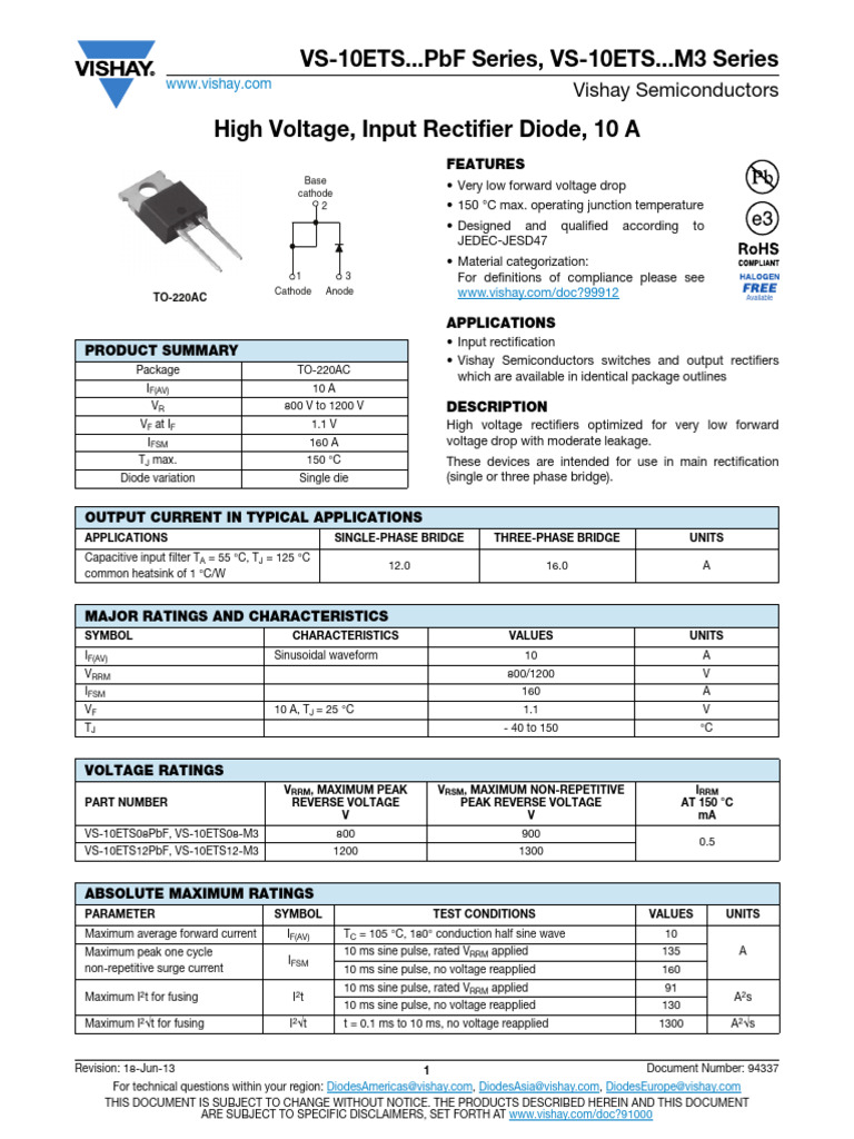 10 Etspbf | PDF | Rectifier | Electrical Components