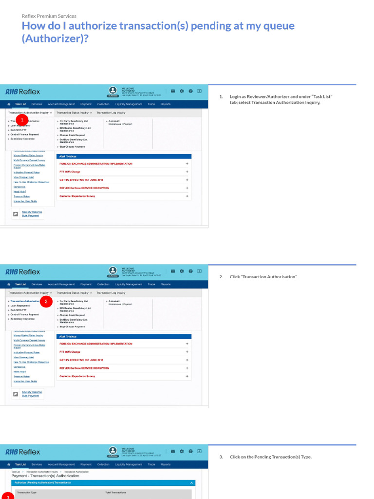 How Do I Authorize Transaction(s) Pending at My Queue (Authorizer) | PDF