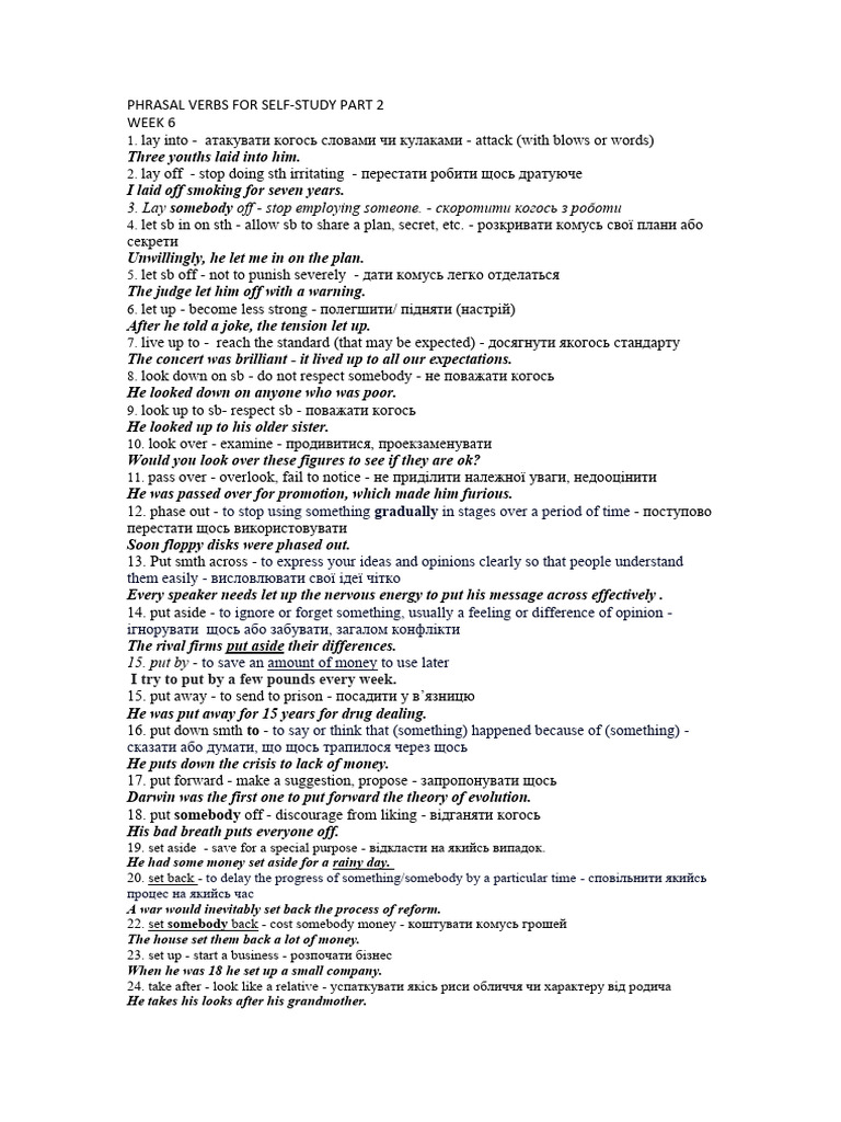 Understanding Phrasal Verbs: Part 2 | PDF | Language Arts & Discipline