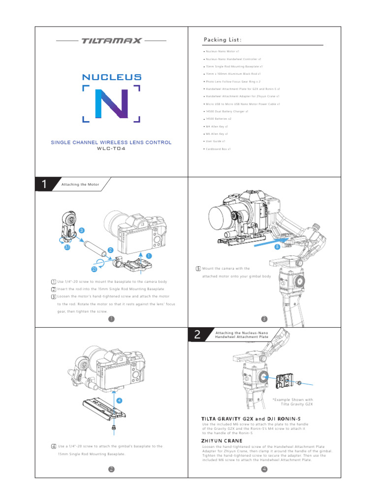 Tilta Nucleus Nano Wireless Focus Control System 317445 User Manual | PDF
