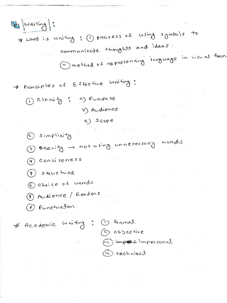 Writing (key points) | PDF