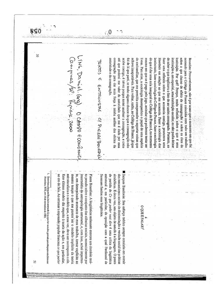 Texto 1 BOURDIEU O Que É Falar | PDF