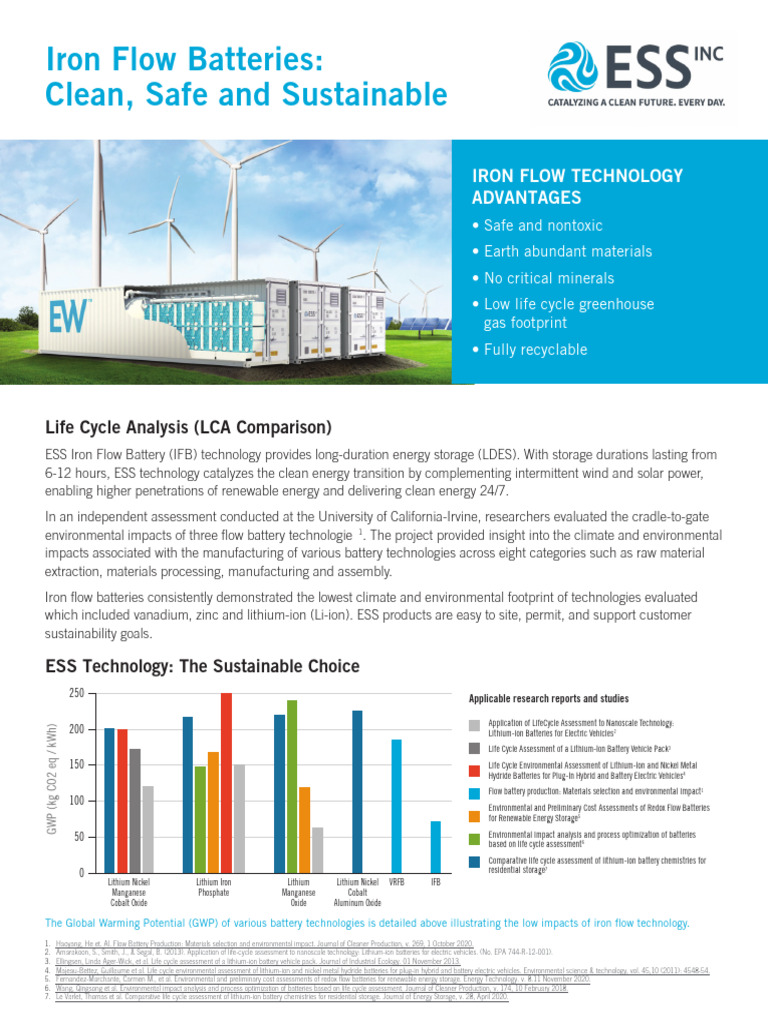 ESS Lifecycle Analysis | PDF | Lithium Ion Battery | Life Cycle Assessment