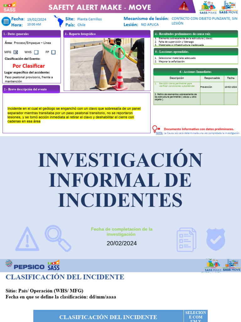 Formato Oficial Investigacion Informal de Accidentes - Make & Move 2023 ...