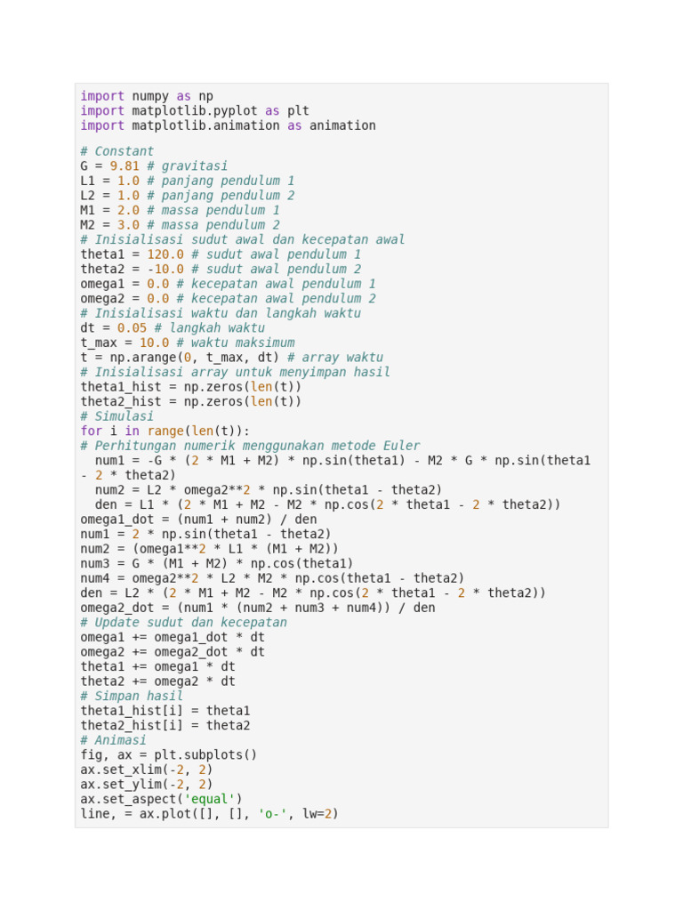 Pendulum Ganda Kel 15 | PDF