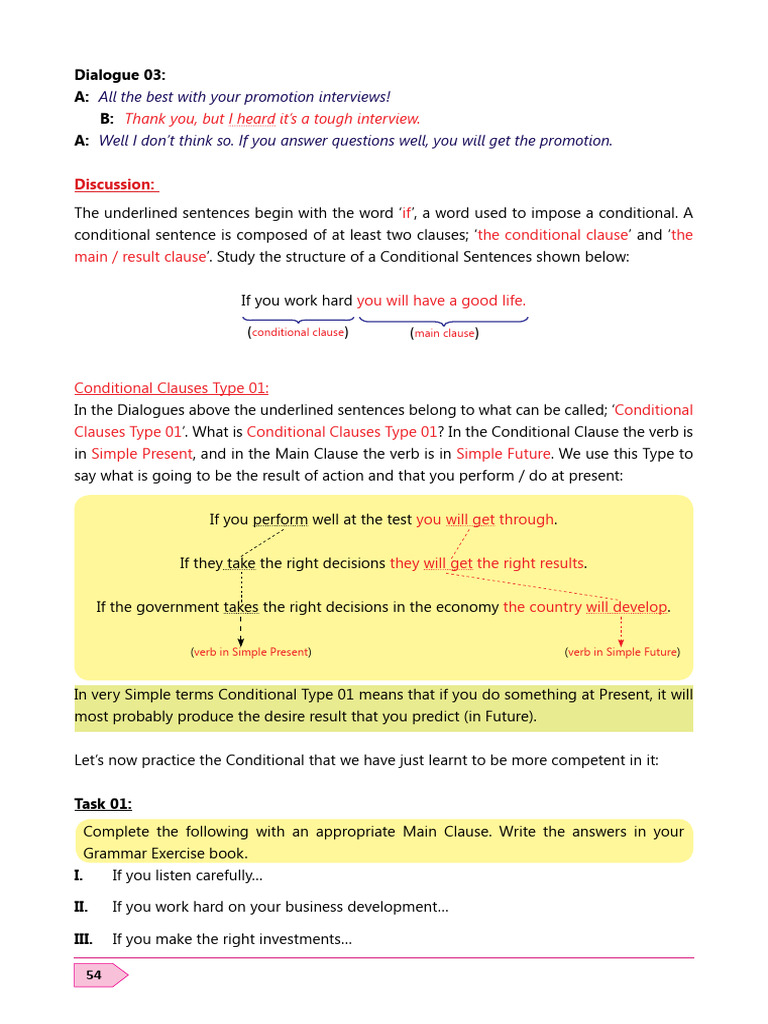 Conditionals Exercises | PDF | Clause | Sentence (Linguistics)
