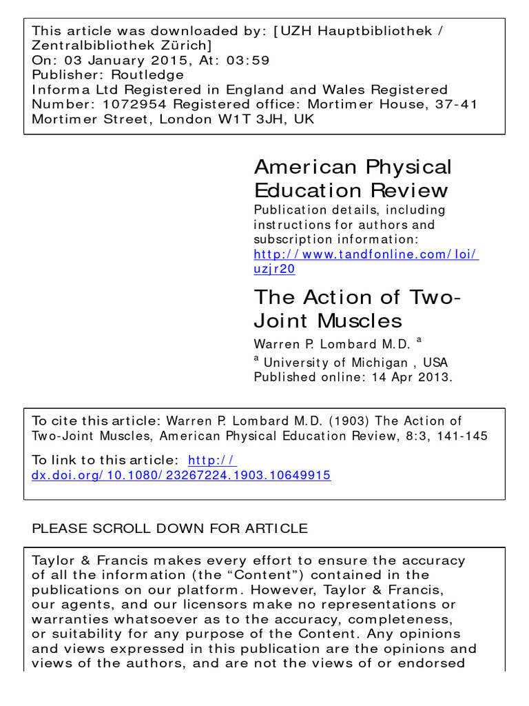 Action of Two-Joint Muscles Explained | PDF | Knee | Anatomical Terms ...