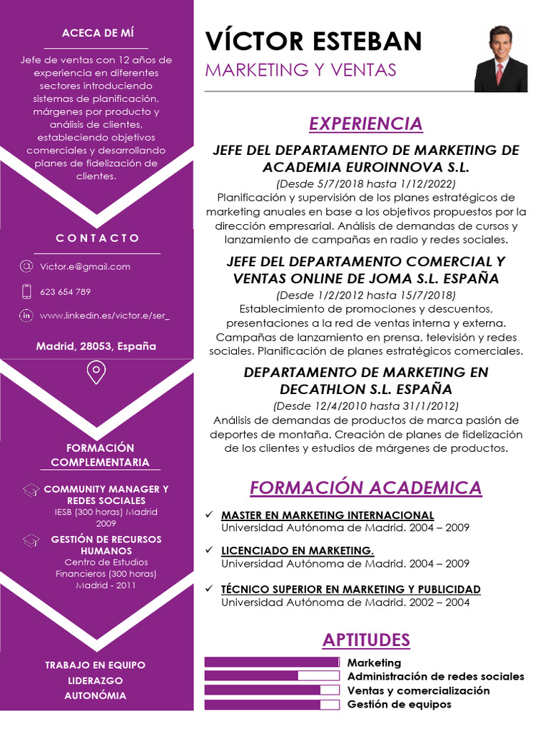 CV Victor | PDF | Marketing | Procesos de negocio