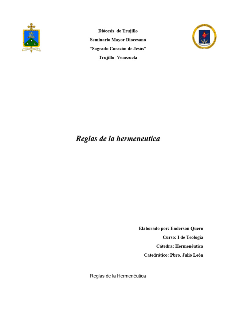 Reglas de La Hermeneutica | PDF | Biblia | Hermenéutica