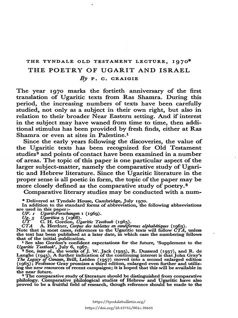 The Poetry of Ugarit and Israel | PDF | Psalms | Hebrew Language