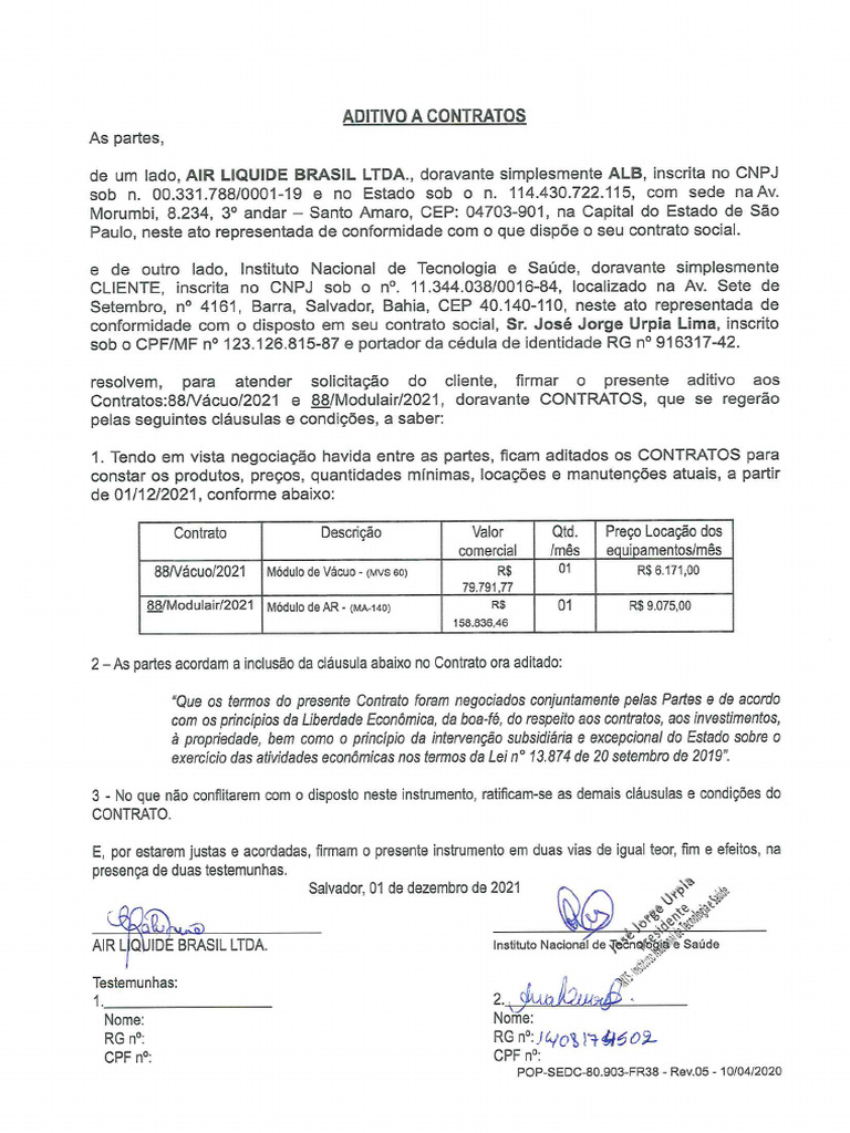 Air Liquide - Vacuo 2º Adt - CTR 88.2021.vacuo | PDF