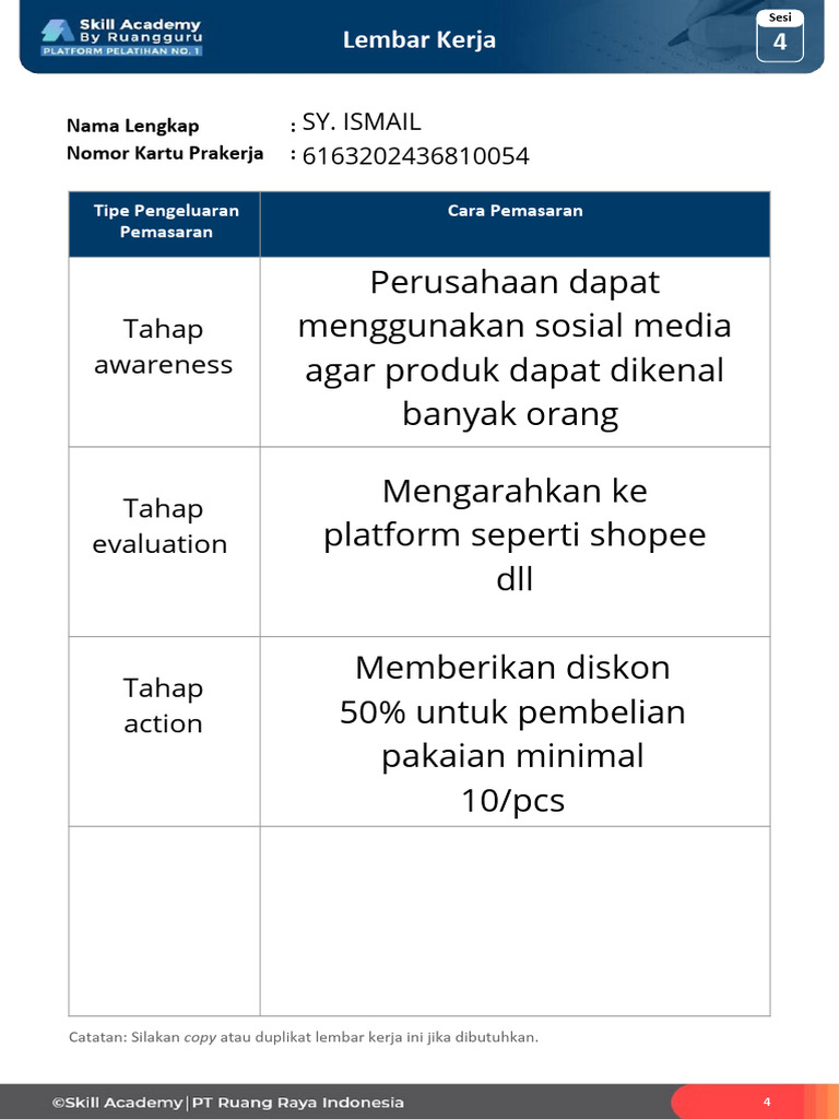 Strategi Pemasaran Sesi 4 Prakerja | PDF