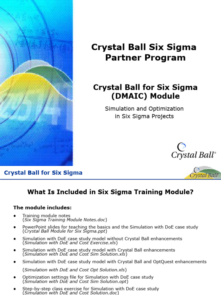 Crystal Ball Six Sigma | PDF | Simulation | Probability Distribution