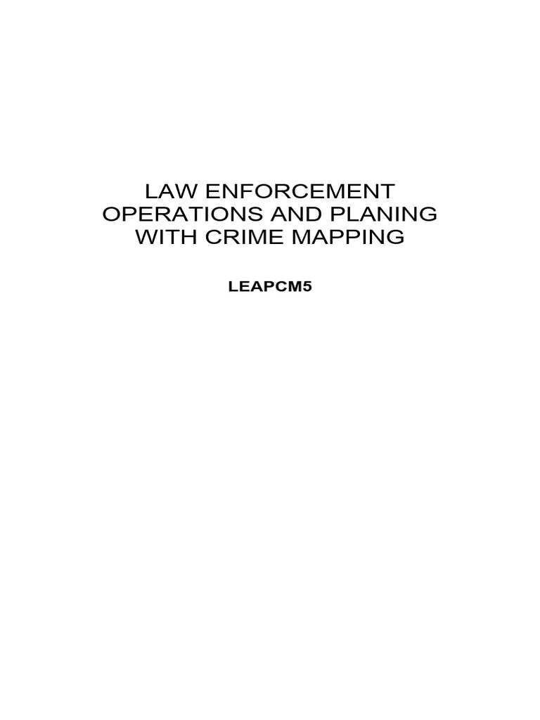 Law Enforcement Planning & Mapping | PDF | Police | Emergency Management