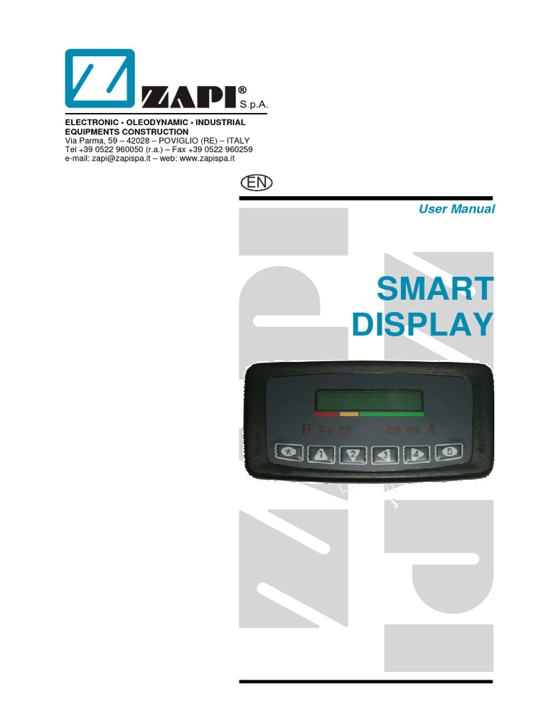 ZAPI Smart Display Manual | PDF | Electromagnetic Compatibility | Electrostatic Discharge