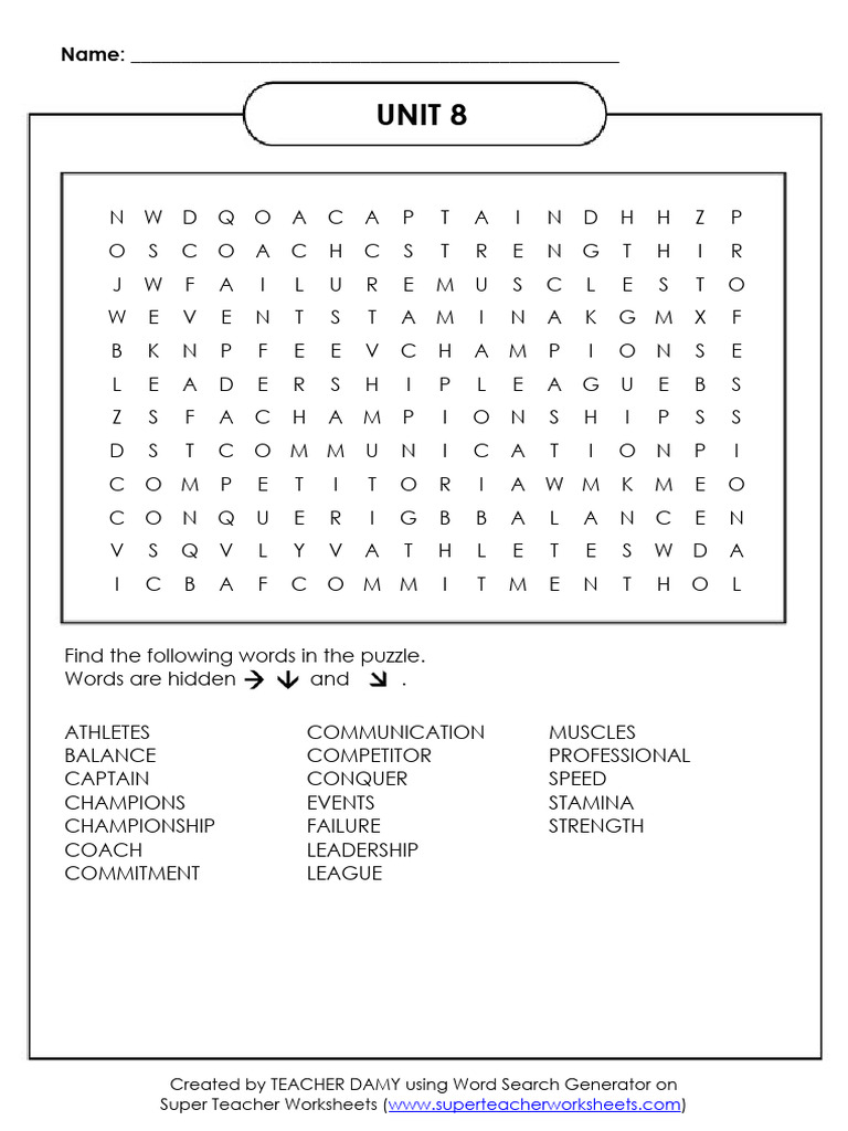 Super Teacher Worksheets UNIT 8 WORLD ENGLISH 3 | PDF | Word Search | Puzzles