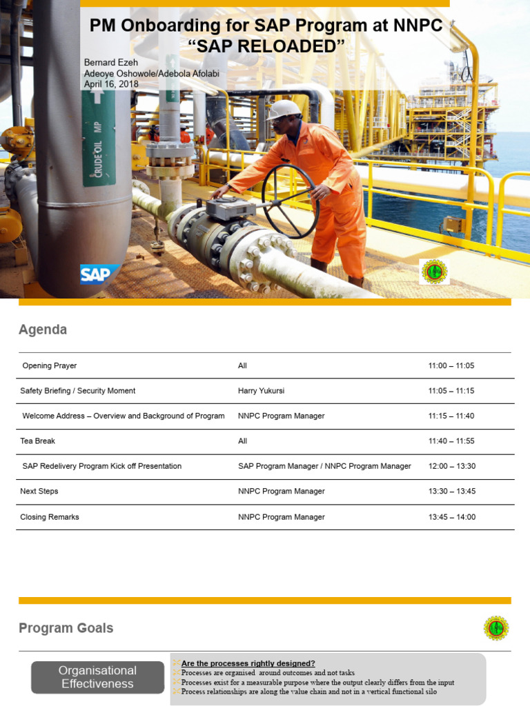 NNPC SAP Reloaded Program - Onboarding For PMs - v1.0 | PDF | Business ...
