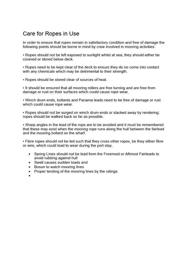 Care For Ropes in Use | PDF